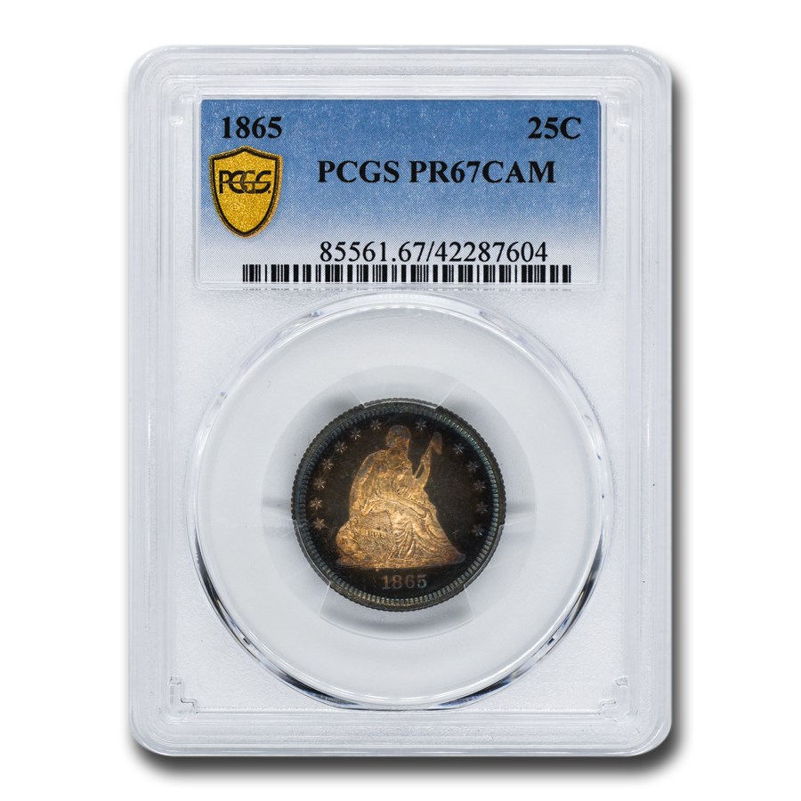 Buy 1865 Liberty Seated Quarter PR-67 Cameo PCGS | APMEX