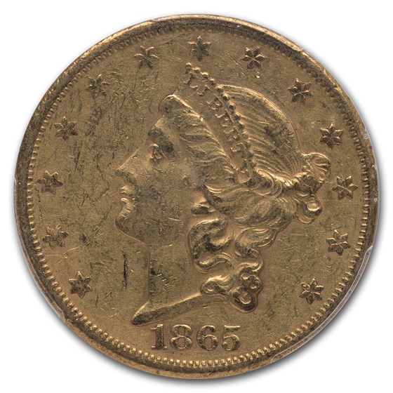 Buy 1865-S $20 Liberty Gold Double Eagle AU-50 PCGS | APMEX