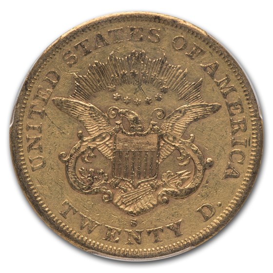 Buy 1865-S $20 Liberty Gold Double Eagle AU-50 PCGS | APMEX