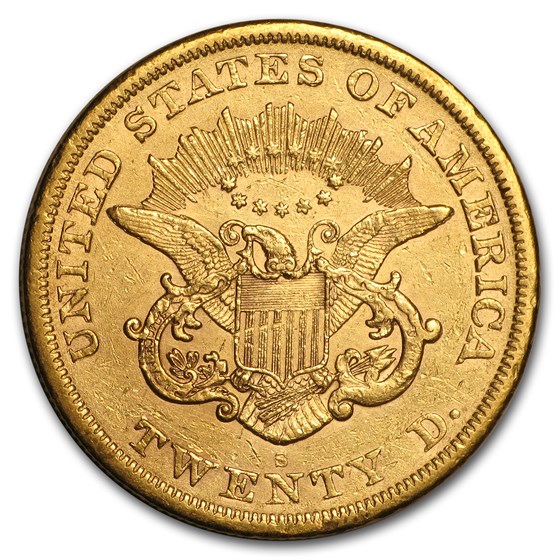 Buy 1865-S $20 Liberty Gold Double Eagle AU Details (Cleaned) | APMEX