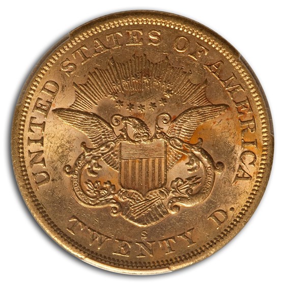 Buy 1865-S $20 Liberty Gold Double Eagle MS-60 PCGS | APMEX