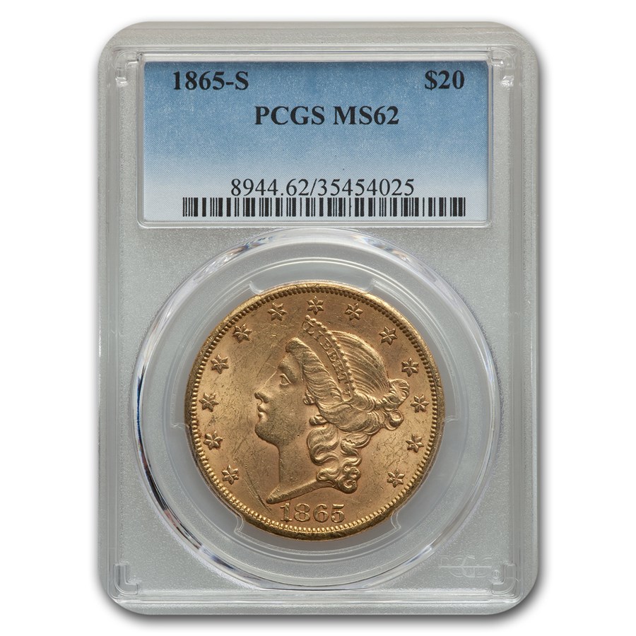Buy 1865-S $20 Liberty Gold Double Eagle MS-62 PCGS | APMEX
