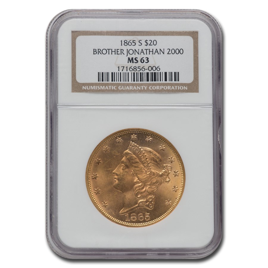 Buy 1865-S $20 Liberty Gold Double Eagle MS-63 NGC | APMEX