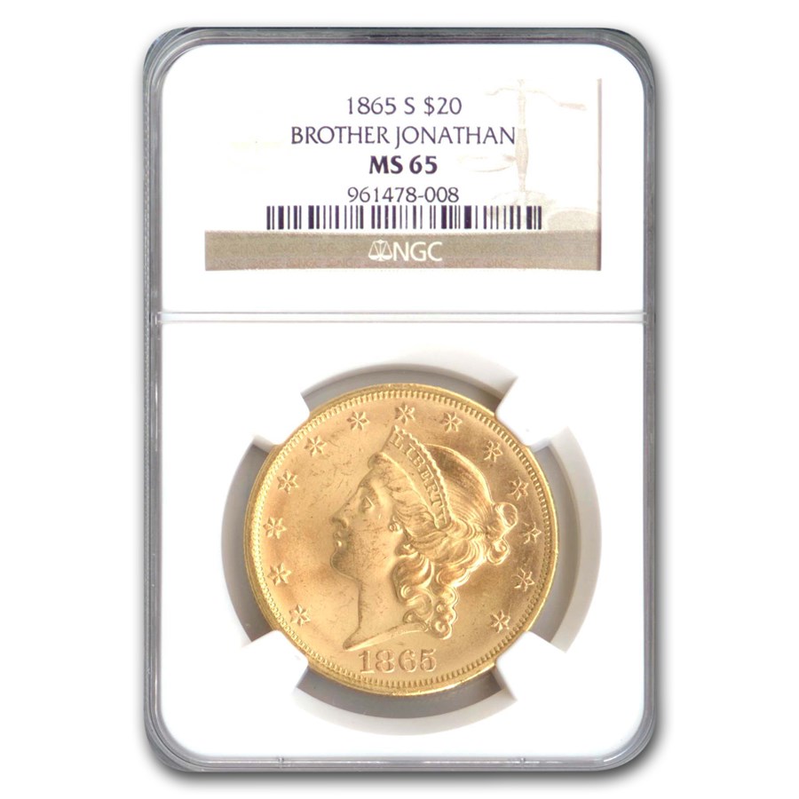 Buy 1865-S $20 Liberty Gold Double Eagle MS-65 NGC | APMEX