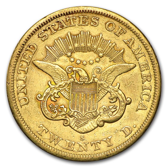 Buy 1865-S $20 Liberty Gold Double Eagle VF Details (Cleaned) | APMEX