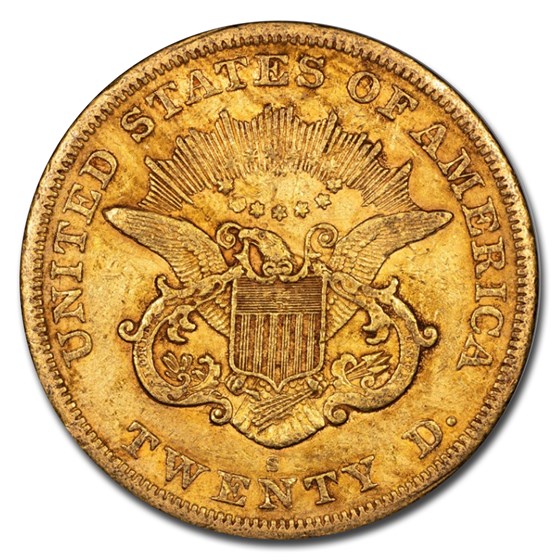 Buy 1865-S Liberty Gold Double Eagle XF-40 CACG | APMEX