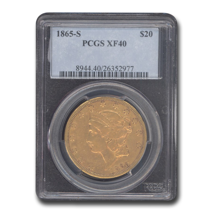 Buy 1865-S $20 Liberty Gold Double Eagle XF-40 PCGS | APMEX