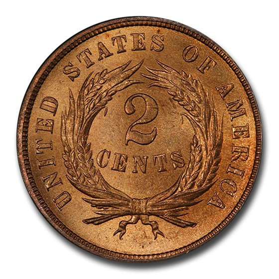 Buy 1865 Two Cent Piece MS-65+ PCGS (Red, Fancy 5) | APMEX
