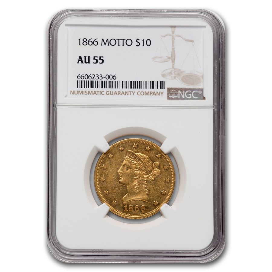 Buy 1866 $10 Liberty Gold Eagle AU-55 NGC (Motto) | APMEX