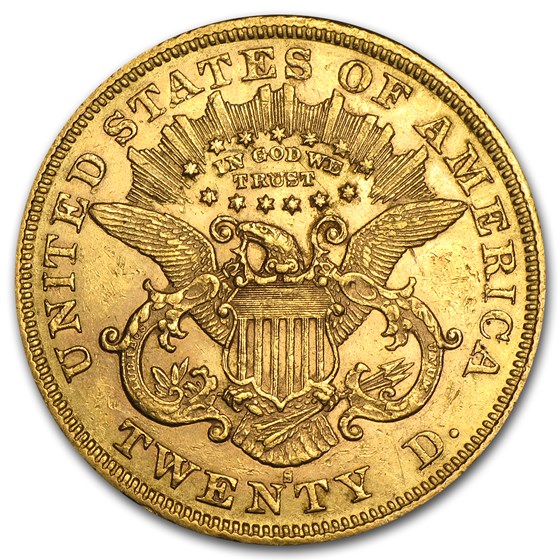 Buy 1866-1876 $20 Liberty Gold Double Eagle Type 2 AU | APMEX