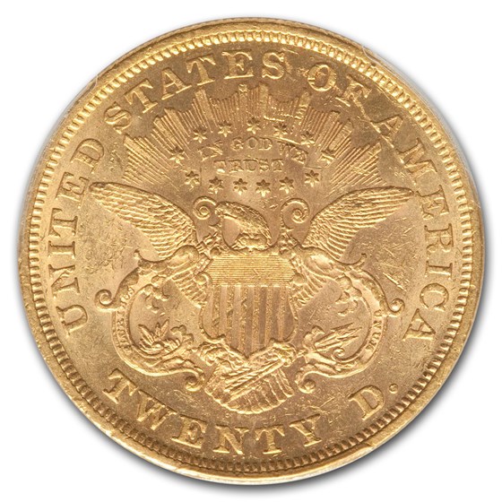 Buy 1866 $20 Liberty Gold Double Eagle AU-58 PCGS CAC (Motto) | APMEX