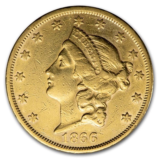 Buy 1866 $20 Liberty Gold Double Eagle AU Details (Cleaned) | APMEX