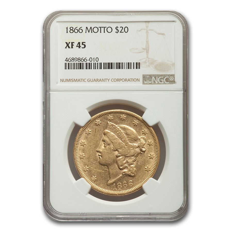 Buy 1866 $20 Liberty Gold Double Eagle XF-45 NGC (w/Motto) | APMEX