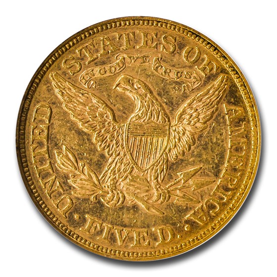 Buy 1866 $5 Liberty Gold Half Eagle MS-61 NGC (Motto) | APMEX