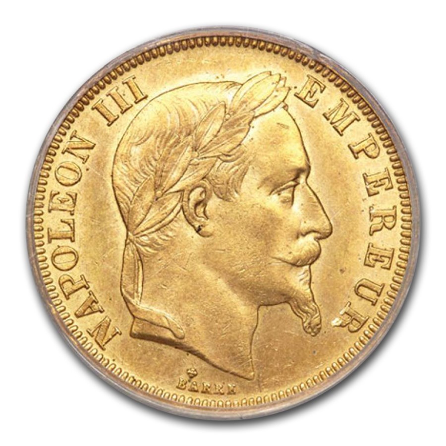 Buy 1866-BB France Gold 50 Francs Napoleon III MS-63 PCGS | APMEX