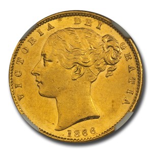 Buy 1866 Great Britain Gold Sovereign Victoria MS-62 NGC | APMEX