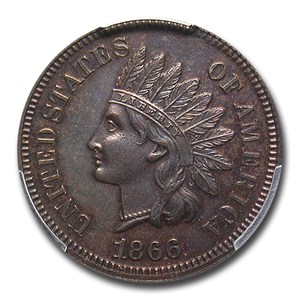 Buy 1866 Indian Head Cent PR-62 PCGS (Brown) | APMEX