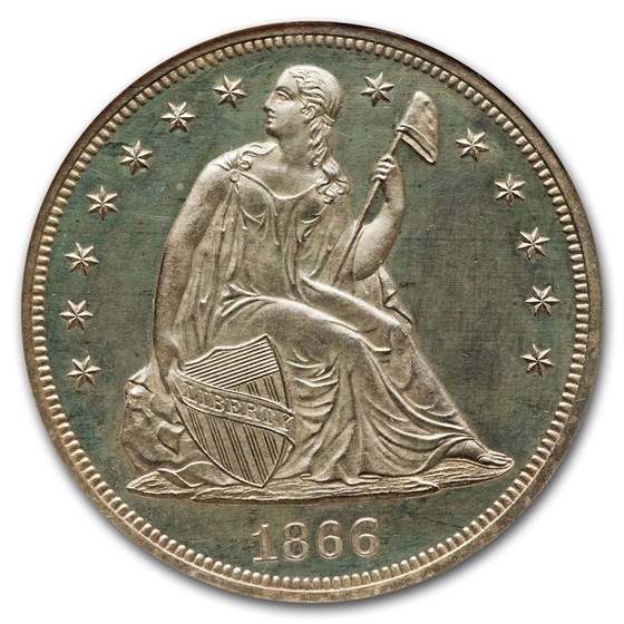 Buy 1866 Liberty Seated Dollar PF-64 NGC (w/Motto) | APMEX