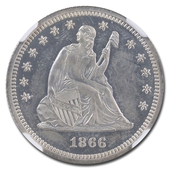 Buy 1866 Liberty Seated Quarter PF-64 Cameo NGC (Motto) | APMEX
