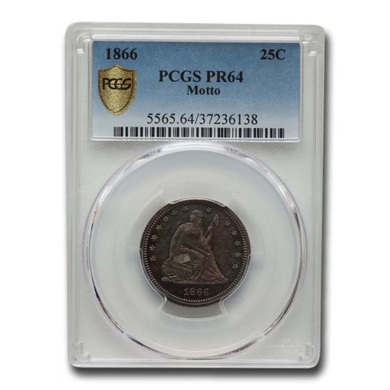 Buy 1866 Liberty Seated Quarter PR-64 PCGS (Motto) | APMEX