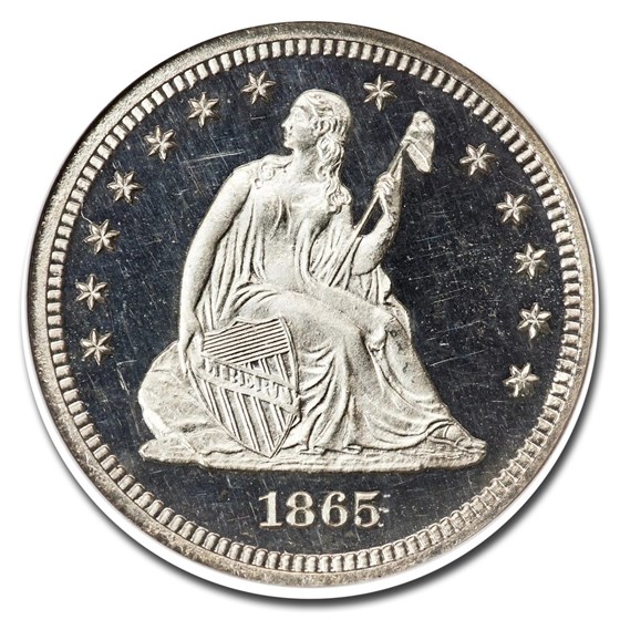 Buy 1866 Liberty Seated Quarter w/Motto PF-64 NGC CAC | APMEX