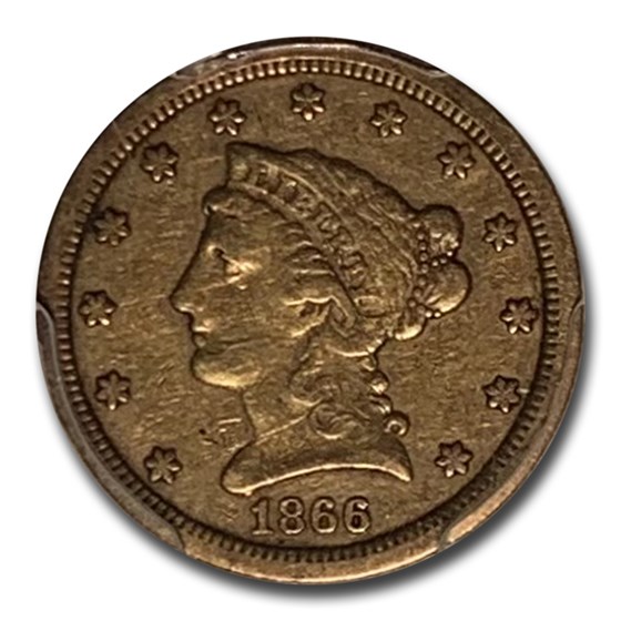 Buy 1866-S $2.50 Liberty Gold Quarter Eagle VF-25 PCGS | APMEX