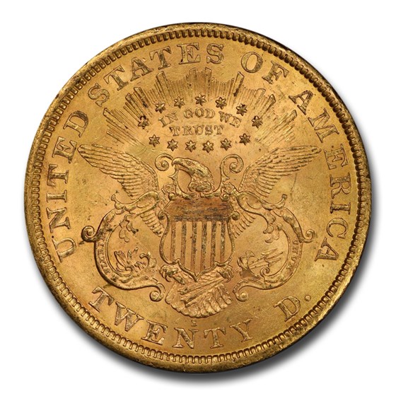 Buy 1866-S Liberty Gold Double Eagle MS-62+ PCGS | APMEX