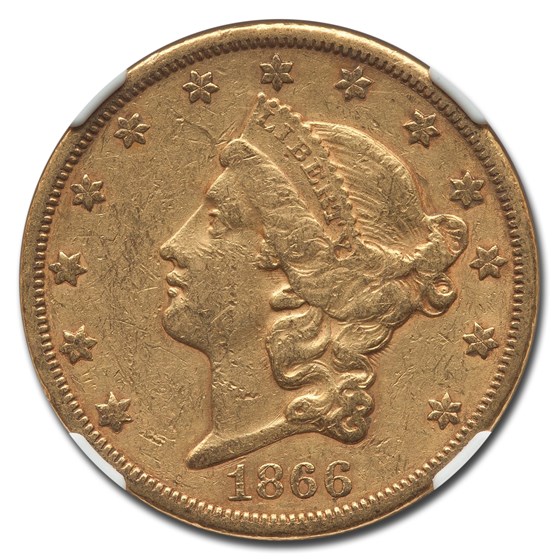 Buy 1866-S $20 Liberty Gold Double Eagle No Motto AU-53 NGC | APMEX