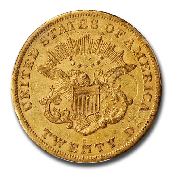 Buy 1866-S $20 Liberty Gold Double Eagle No Motto XF-45 PCGS | APMEX