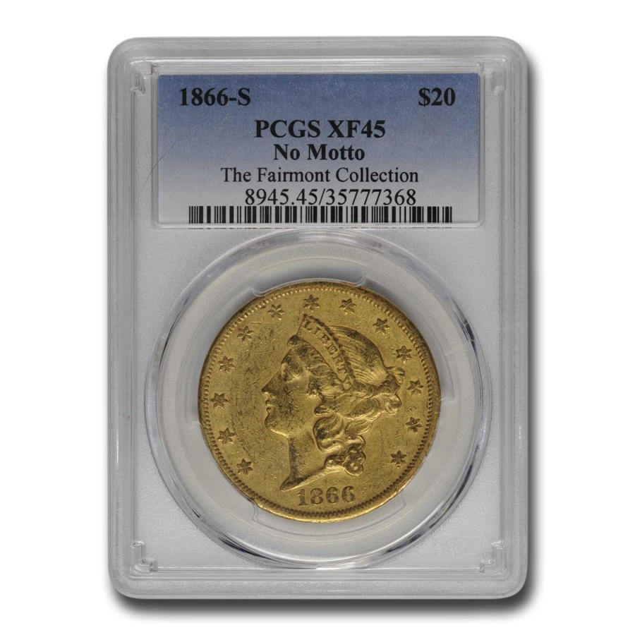 Buy 1866-S $20 Liberty Gold Double Eagle No Motto XF-45 PCGS | APMEX