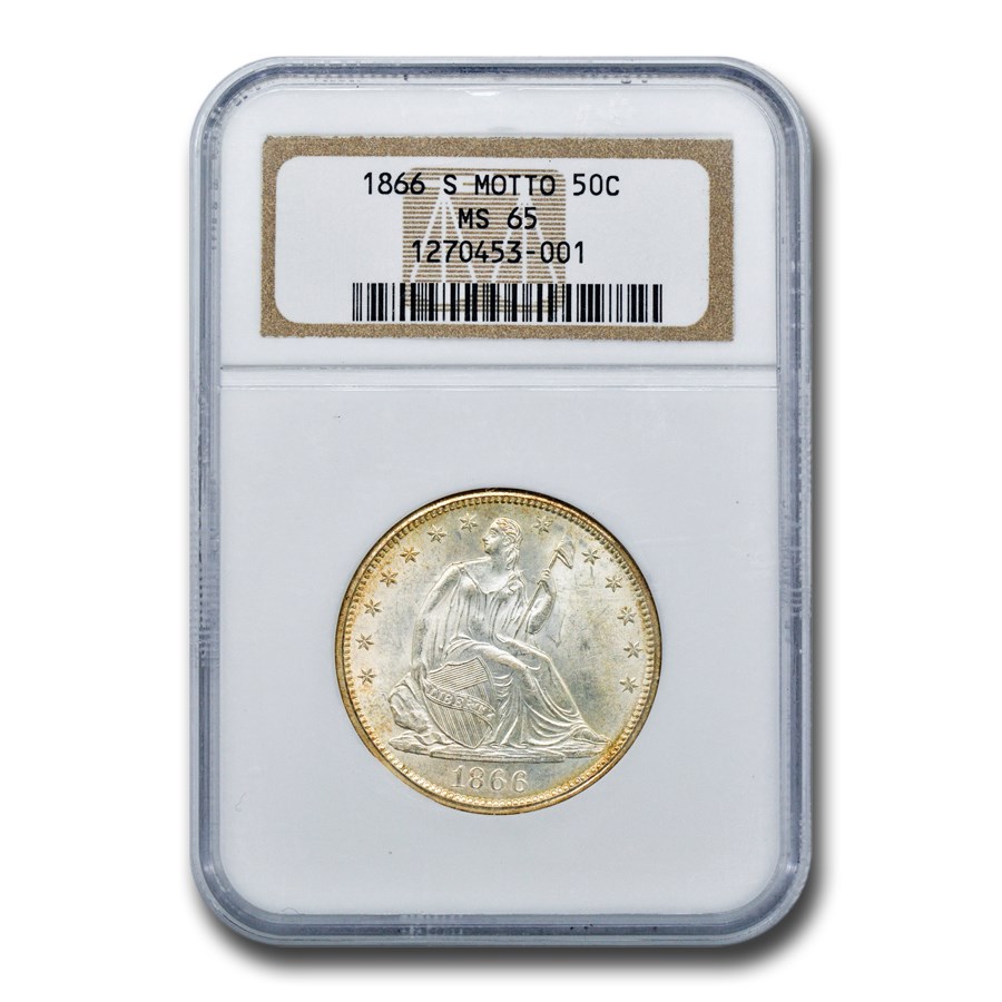 Buy 1866-S Liberty Seated Half Dollar MS-65 NGC (Motto) | APMEX
