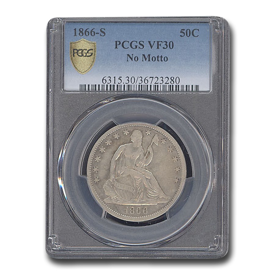 Buy 1866-S Liberty Seated Half Dollar VF-30 PCGS (No Motto) | APMEX