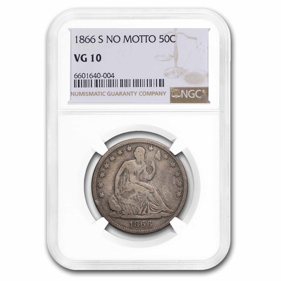 1866-S Liberty Seated Half Dollar VG-10 NGC (No Motto)