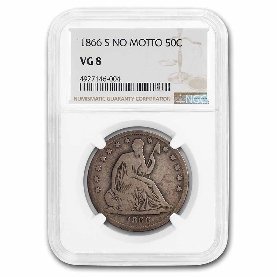 Buy 1866-S Liberty Seated Half Dollar VG-8 NGC (No Motto) | APMEX