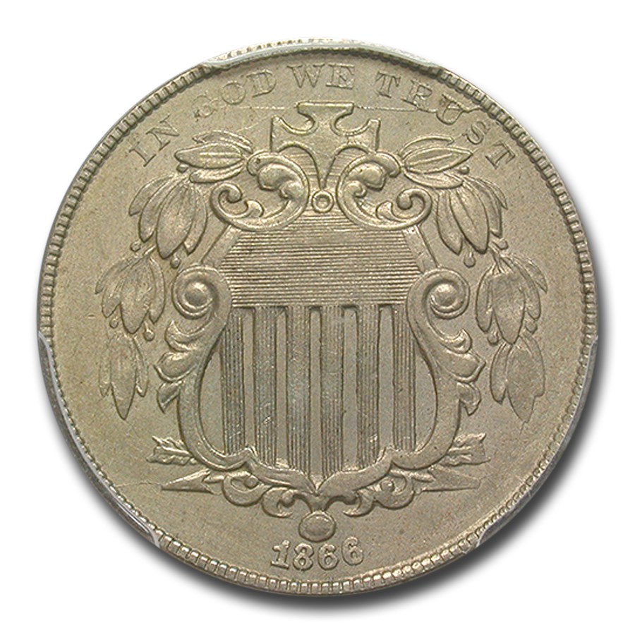 Buy 1866 Shield Nickel AU-55 PCGS | APMEX