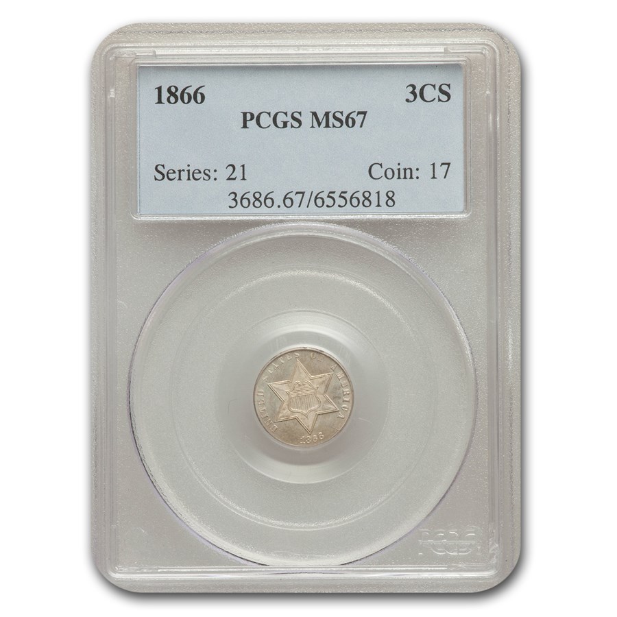 Buy 1866 Three Cent Silver MS-67 PCGS | APMEX