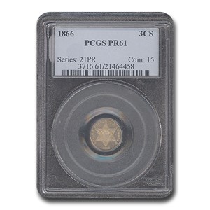 1866 Three Cent Silver PR-61 PCGS