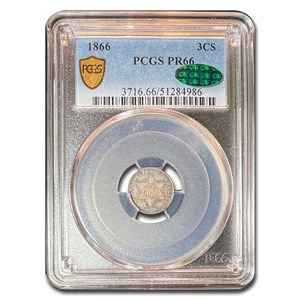 1866 Three Cent Silver PR-66 PCGS CAC