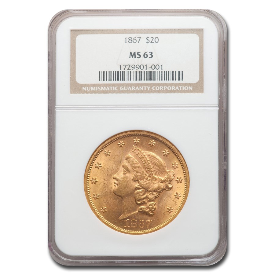 Buy 1867 $20 Liberty Gold Double Eagle MS-63 NGC | APMEX