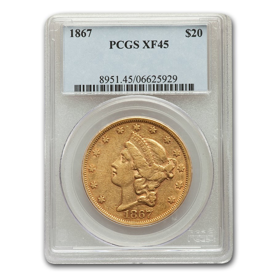 Buy 1867 $20 Liberty Gold Double Eagle XF-45 PCGS | APMEX