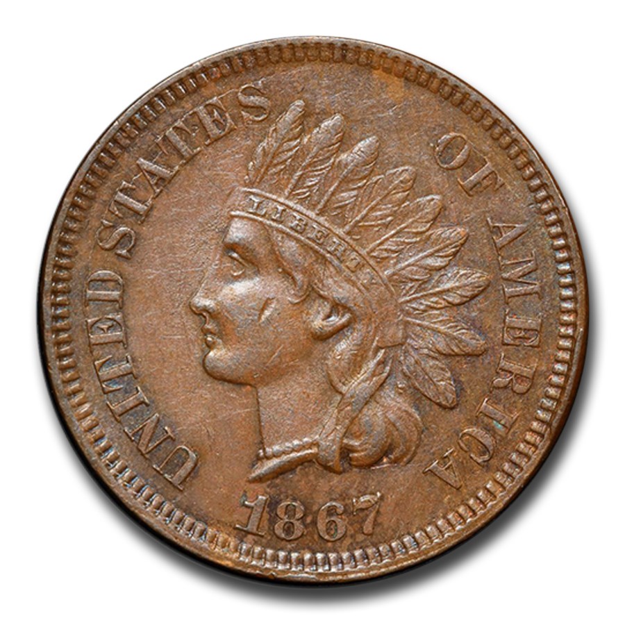 Buy 1867 Indian Head Cent AU-55 PCGS (Brown) | APMEX
