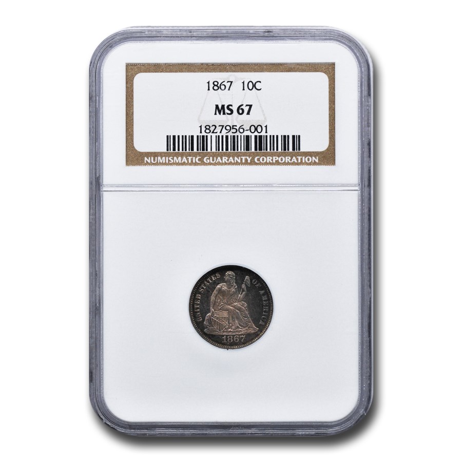 Buy 1867 Liberty Seated Dime MS-67 NGC | APMEX