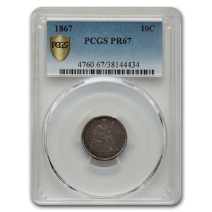 Buy 1867 Liberty Seated Dime PR-67 PCGS | APMEX