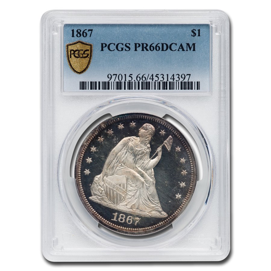Buy 1867 Liberty Seated Dollar PR-66 DCAM PCGS | APMEX
