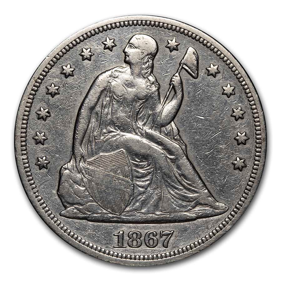 Buy 1867 Liberty Seated Dollar VF Details | APMEX