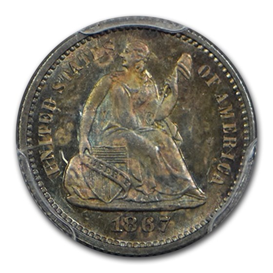 Buy 1867 Liberty Seated Half Dime MS-66 PCGS | APMEX
