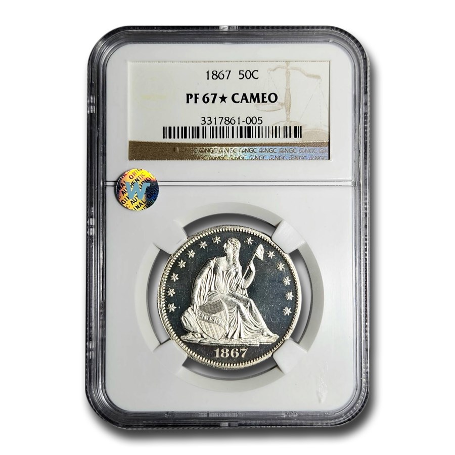 1867 Liberty Seated Half Dollar PF-67 Cameo* NGC