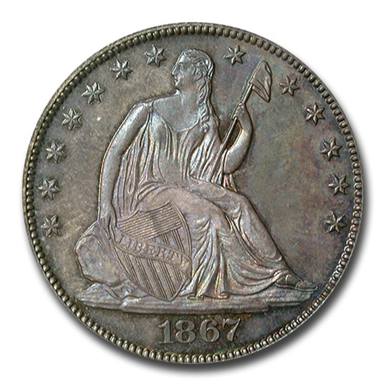 Buy 1867 Liberty Seated Half Dollar PR-65 PCGS | APMEX