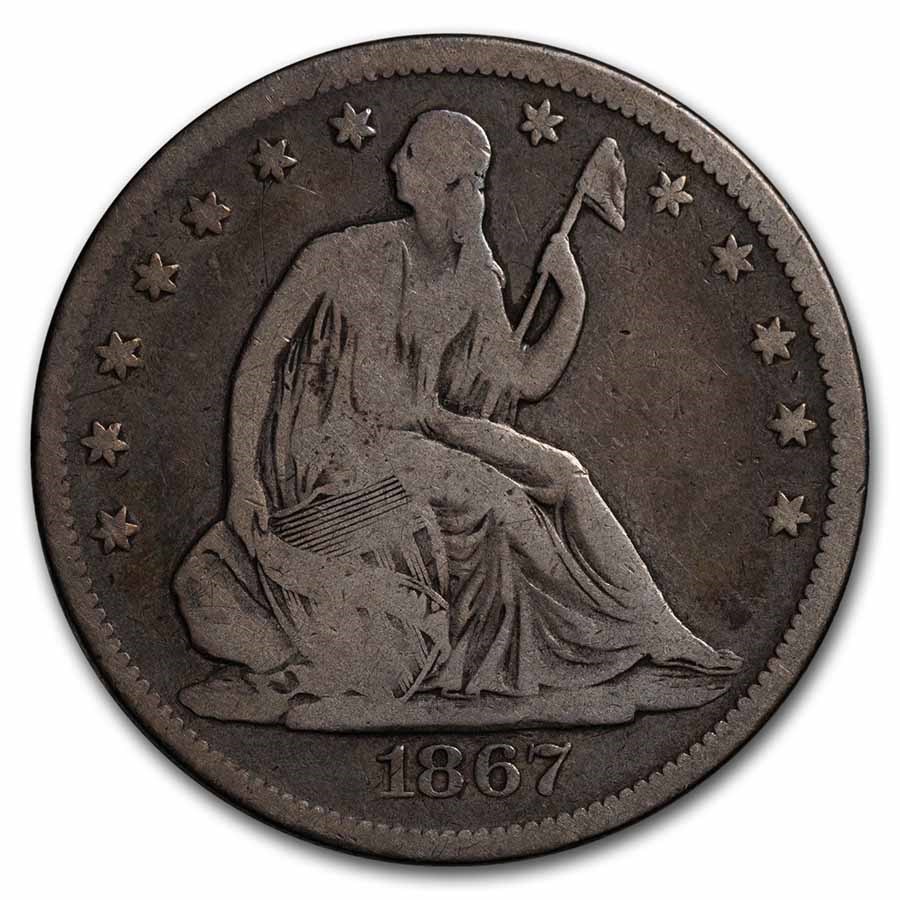 Buy 1867 Liberty Seated Half Dollar Very Good | APMEX