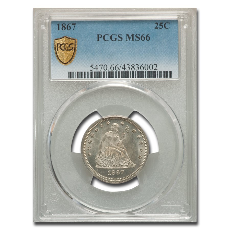 Buy 1867 Liberty Seated Quarter MS-66 PCGS | APMEX